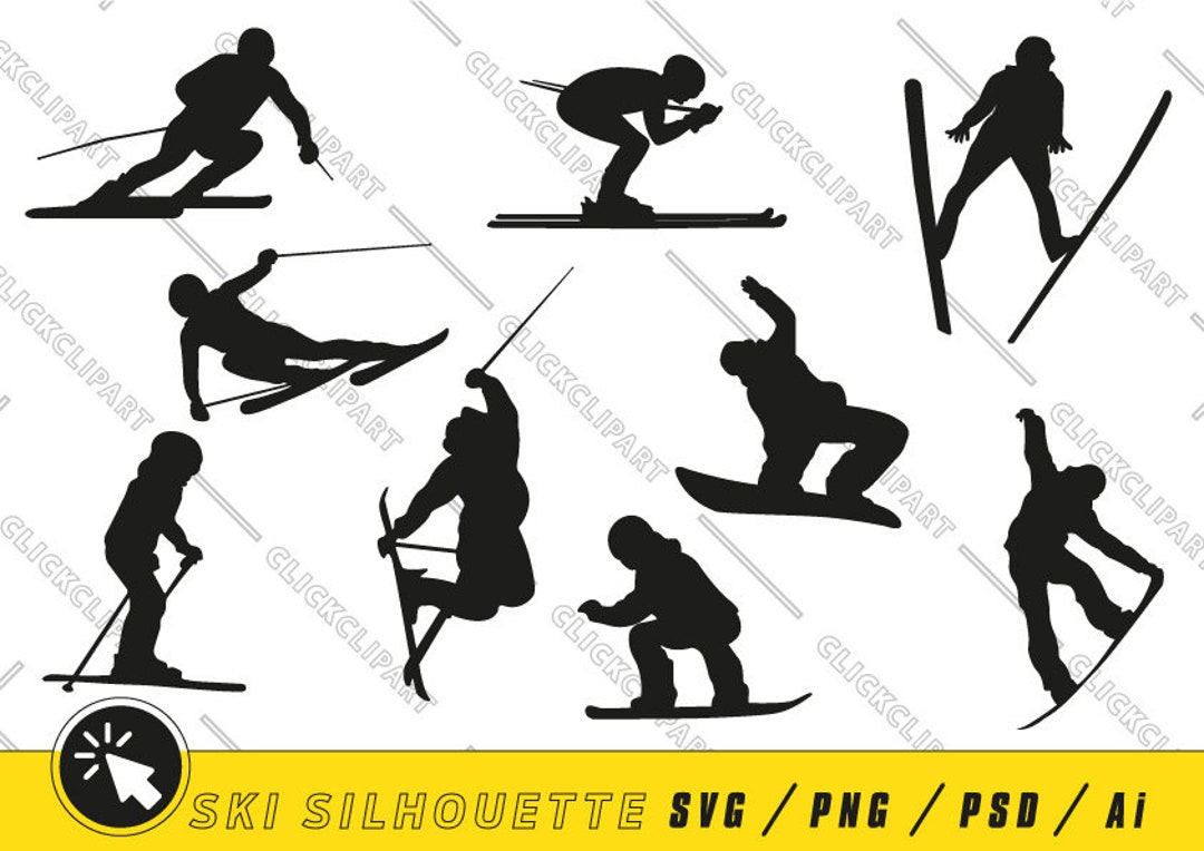 Ski SVG Ski PNG Ski Clipart Sports Svg Winter Wall Decor Svg Bundle ...