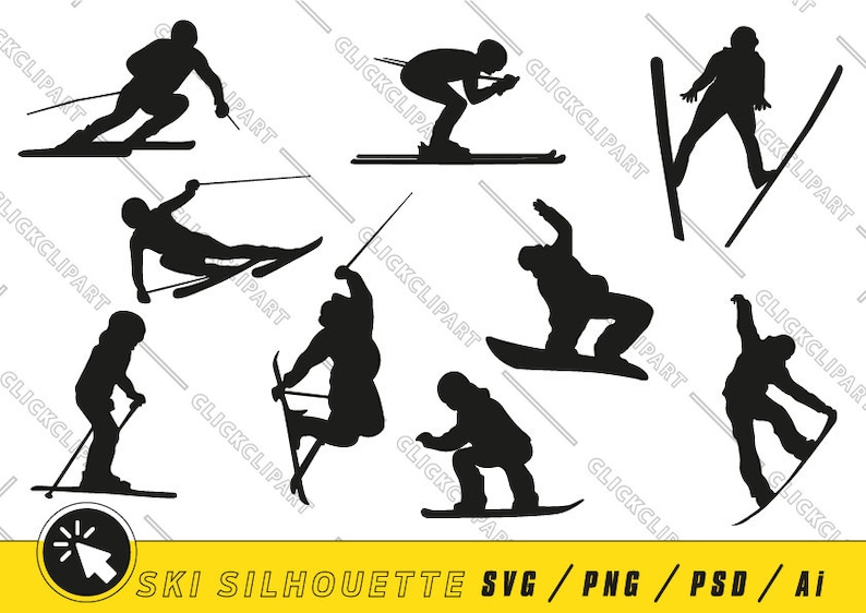 Ski SVG Ski PNG Ski Clipart Sports Svg Winter Wall Decor Svg Bundle ...