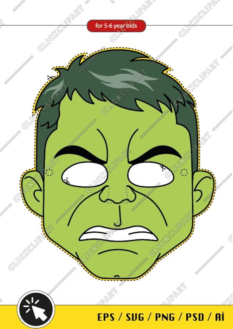 Hulk, Birthday Party, Digital Paper Face Mask, SVG, Files for Cricut - Etsy