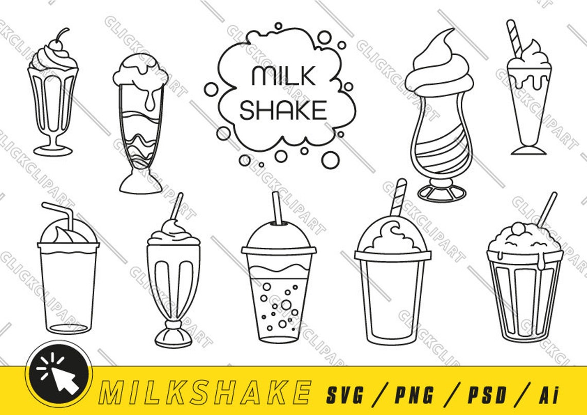 Milkshake SVG Milkshake PNG Milkshake Clipart Ice Cream - Etsy