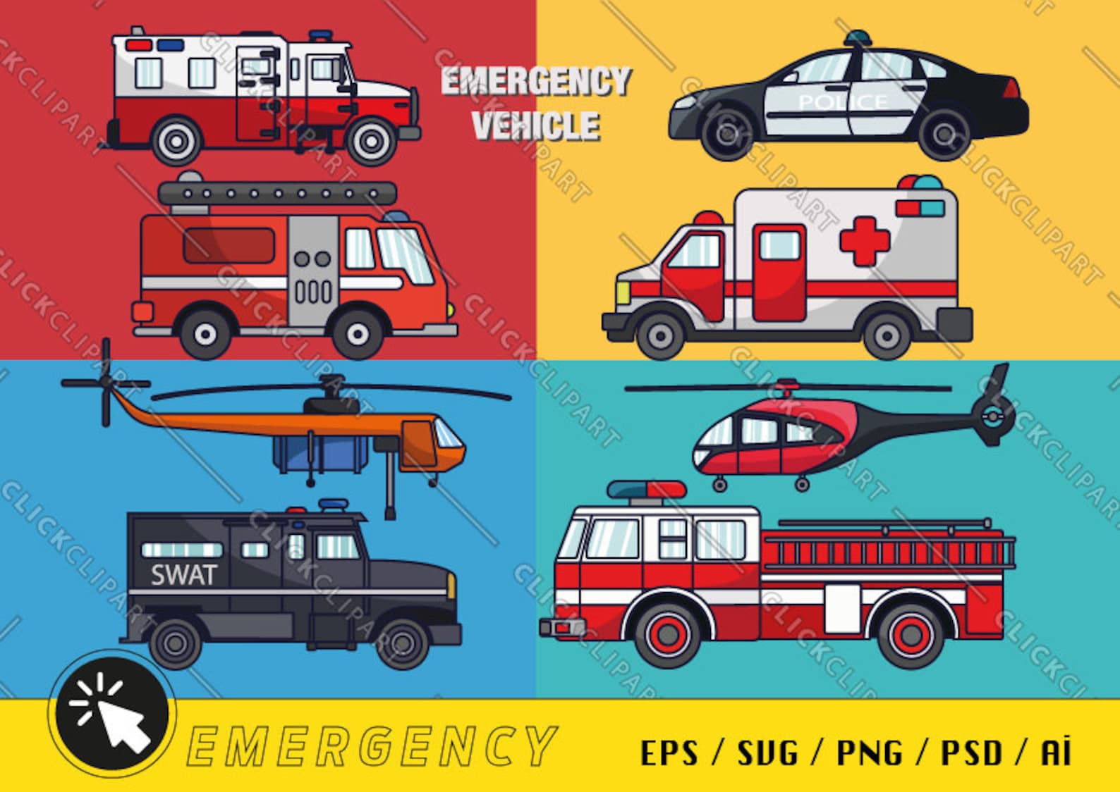 Emergency Vehicles SVG Cars SVG Fire Truck PNG Ambulance Car Police ...