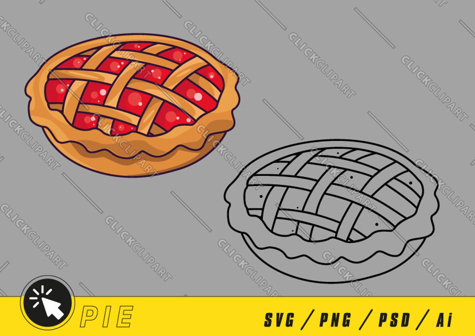Pie SVG Pie PNG Pie Clipart Apple Pie Tart Line Art Food SVG Files Cut ...
