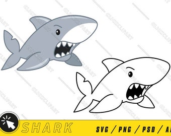 Shark Eating Fish Clipart Cartoon