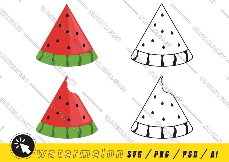 Watermelon SVG Files Fruit SVG Watermelon Slice Watermelon Seeds Cut ...