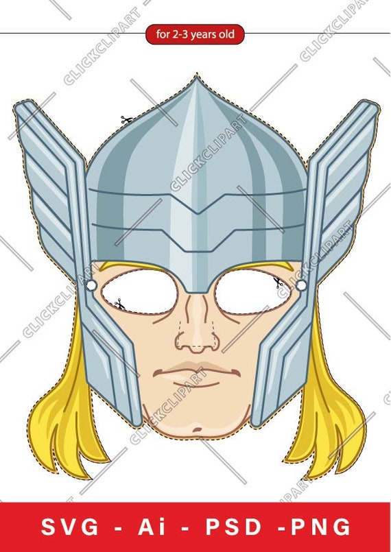 Thor Birthday Party Digital Paper Face Mask SVG files for | Etsy