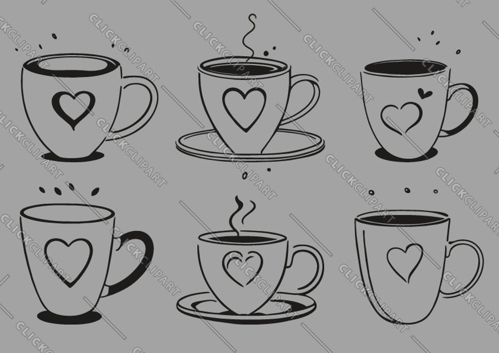 Coffee SVG Coffee Clipart Coffee Cup Mug Cut Files Line Art Instagram ...