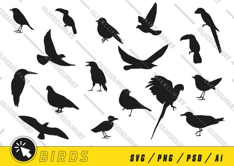 Vogel-SVG-Bundle | Vögel Silhouette | SVG-Dateien | Dateien ...