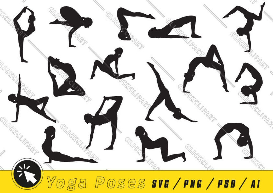 Yoga Pose SVG Yoga Clipart Yoga PNG Yoga Wall Decor Fitness Clipart ...