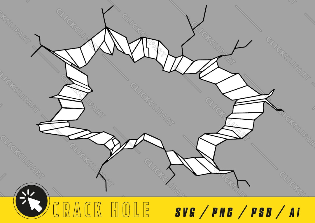 Smash SVG | Explosion Svg | Sticker mural | Mur brisé SVG | Fissuré ...