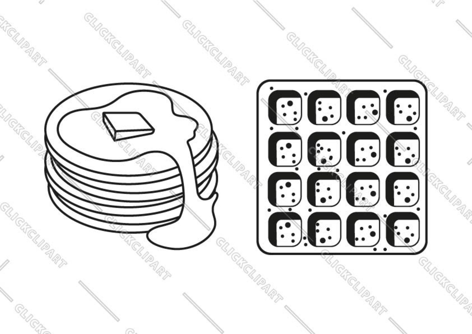 Crêpes SVG | Gaufre PNG | Clipart de boulangerie | Petit déjeuner ...