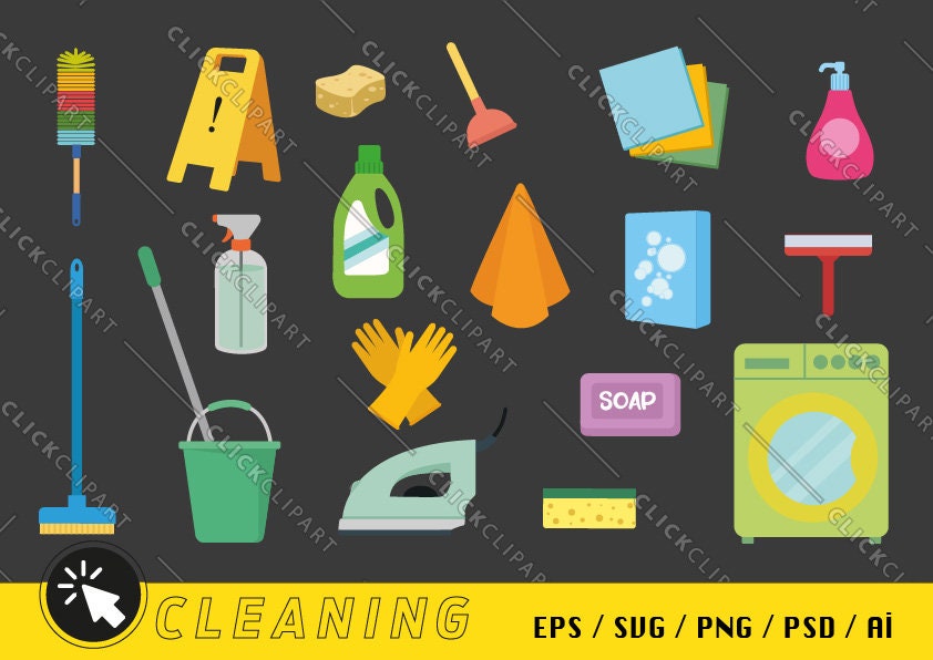 Cleaning Supplies SVG Cleaning Tools Cleaning Service Cleaning PNG ...