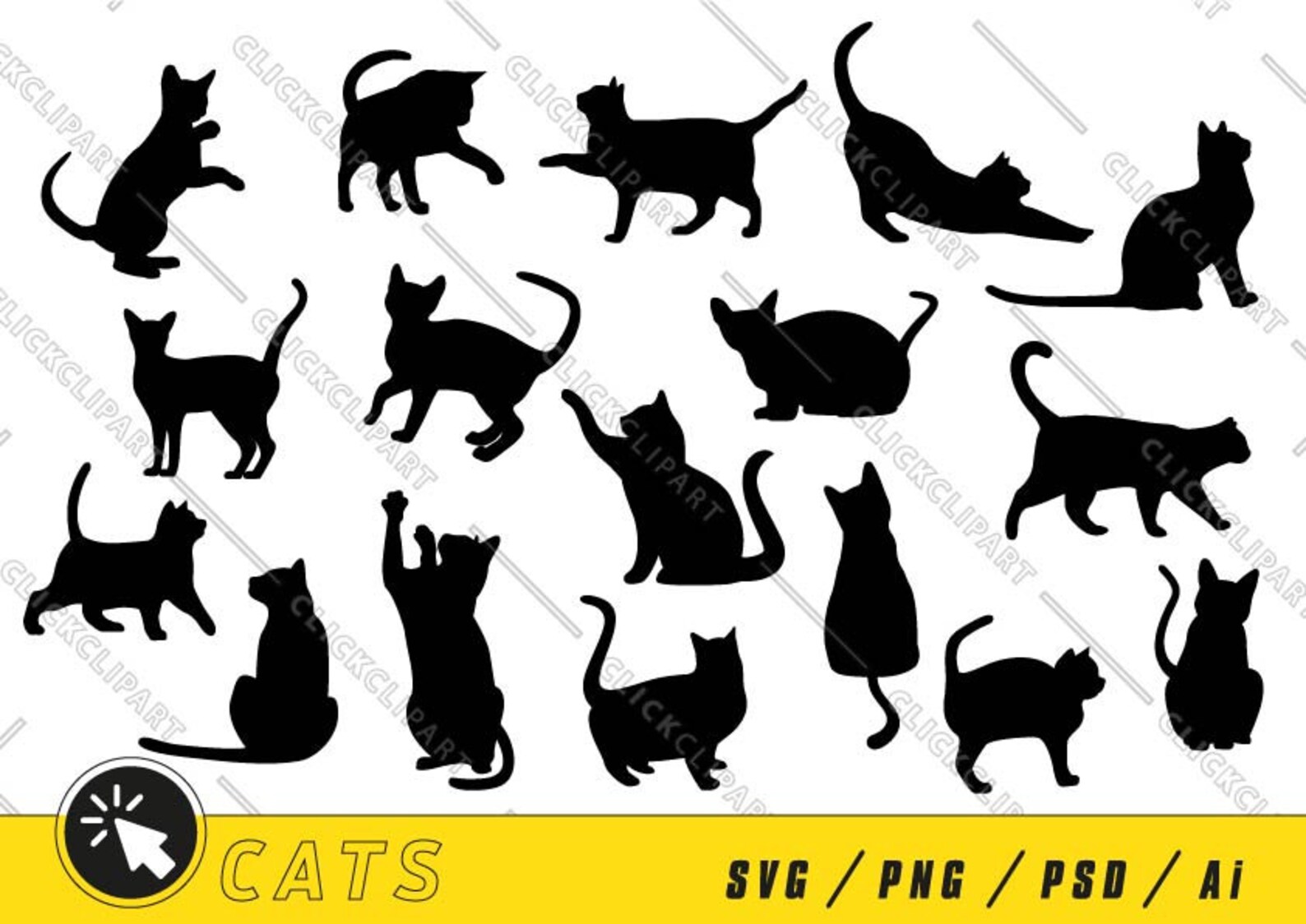 Katze Silhouette SVG | Katze SVG | Katze-Clipart | Schwarze Katze Svg ...