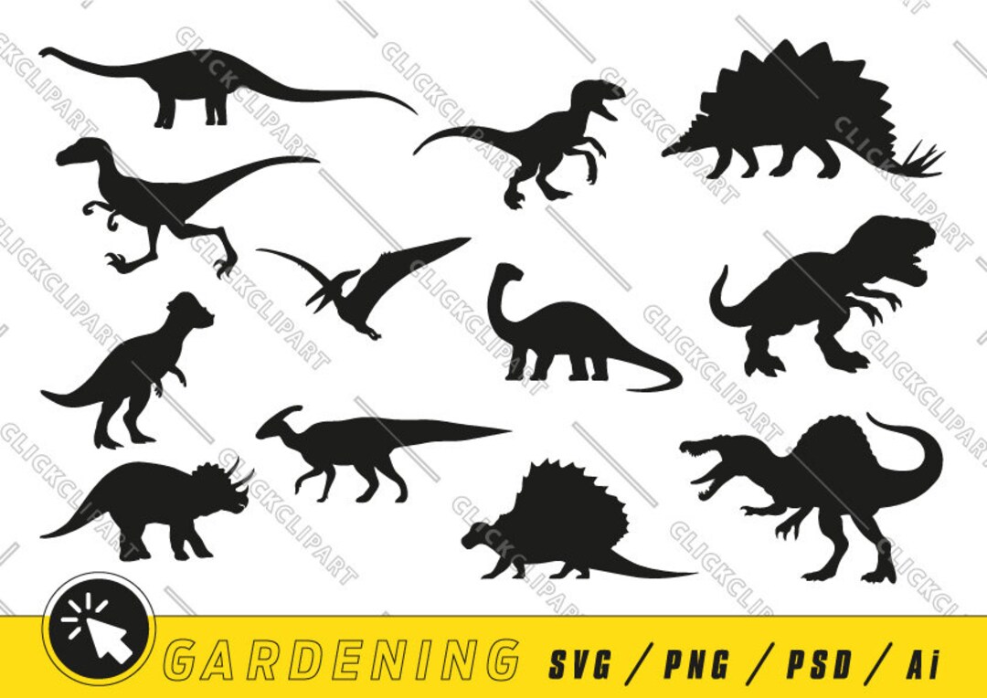 Dinosaur Clipart Bundle | T-rex, SVG, PNG, PSD, Ai Files - Etsy