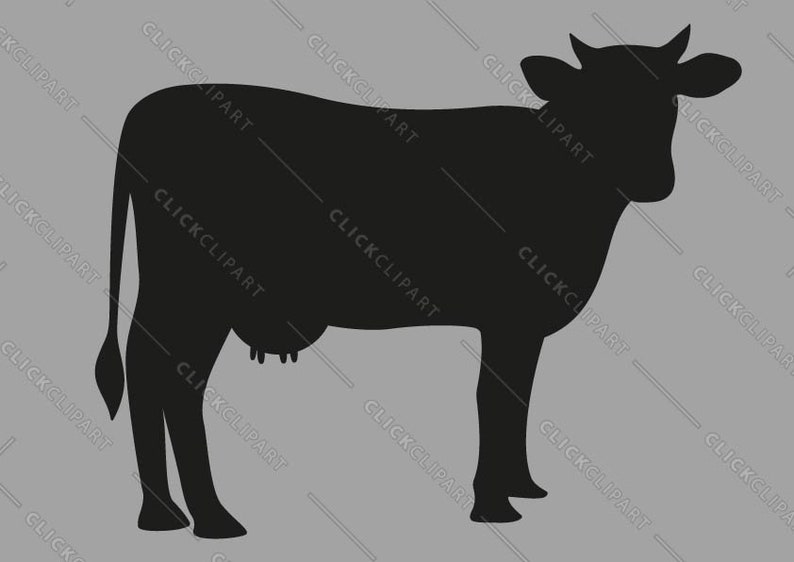 Koe silhouet SVG Koe PNG Koe Clipart Boerderij dieren - Etsy Nederland