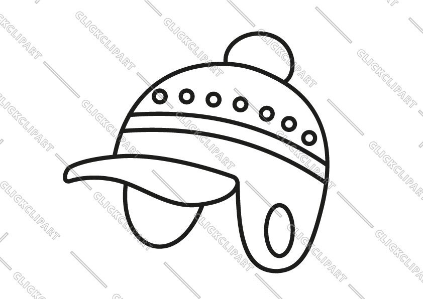 Winter Hat SVG Beanie PNG Christmas Hats Svg Ear Flap Hat Clipart Line ...
