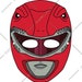 Power Ranger Red, Birthday Party, Digital Paper Face Mask, SVG, Files ...