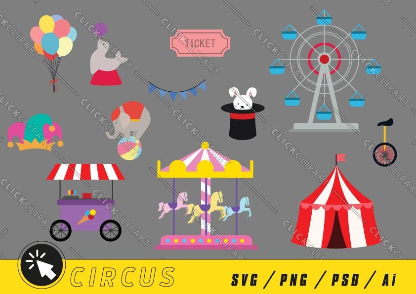 Circus SVG Circus Clipart Carnival Theme Party Svg Bundle Carousel SVG ...