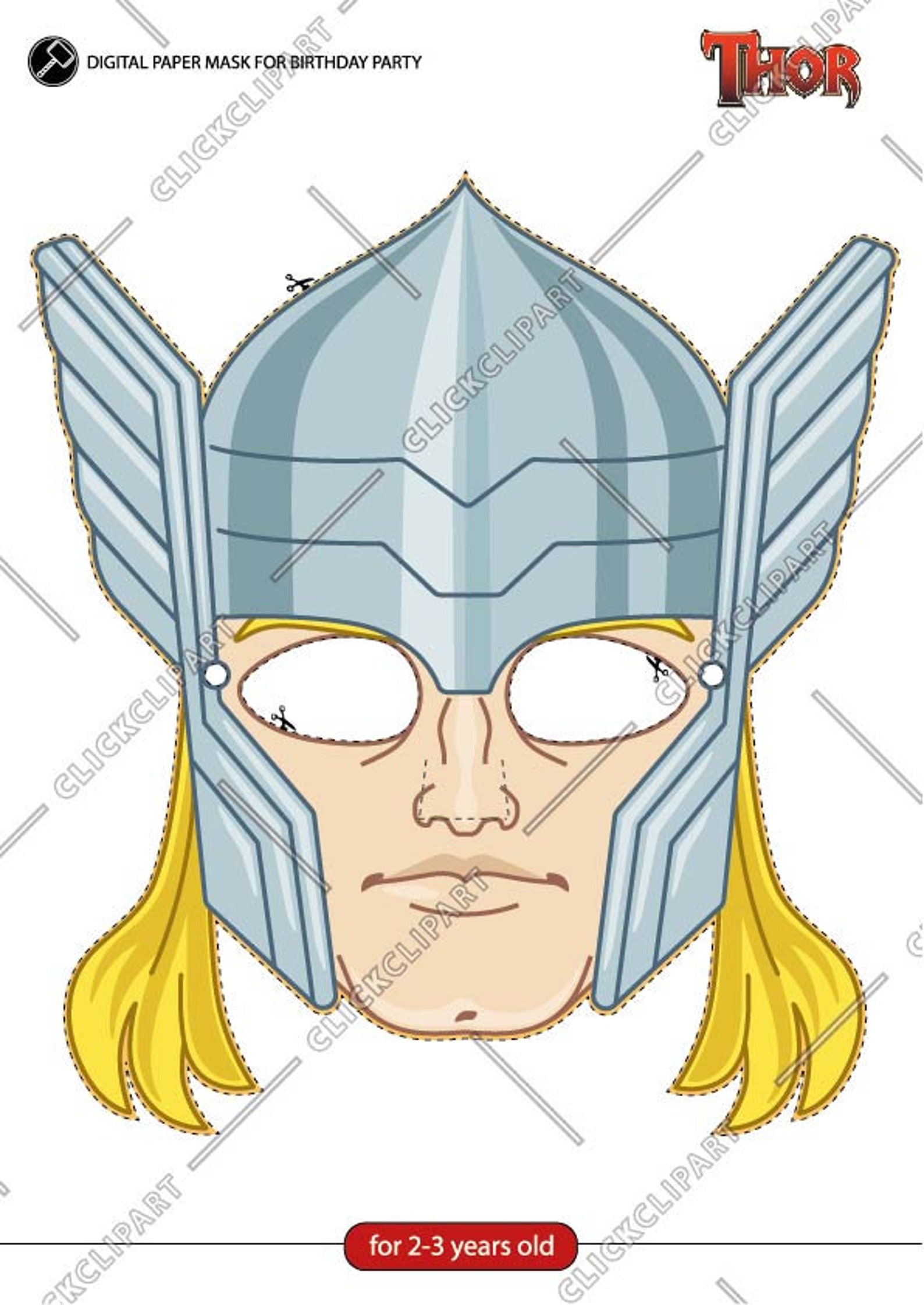 Thor, Birthday Party, Digital Paper Face Mask, SVG, Files for Cricut - Etsy