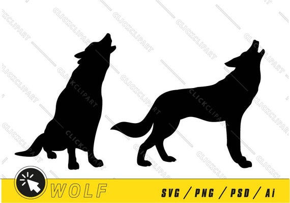 Howling Wolf SVG Wolf Silhouette SVG Files Cut Files - Etsy