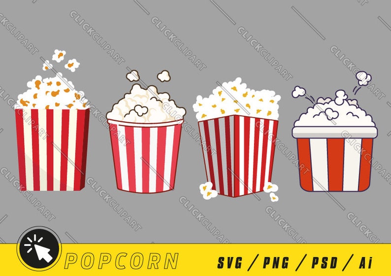 Popcorn SVG Popcorn Box SVG Popcorn Bucket Clipart Popcorn Bowl Cut ...