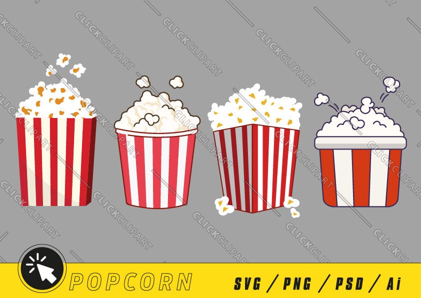 Popcorn SVG Popcorn Box SVG Popcorn Bucket Clipart Popcorn Bowl Cut ...