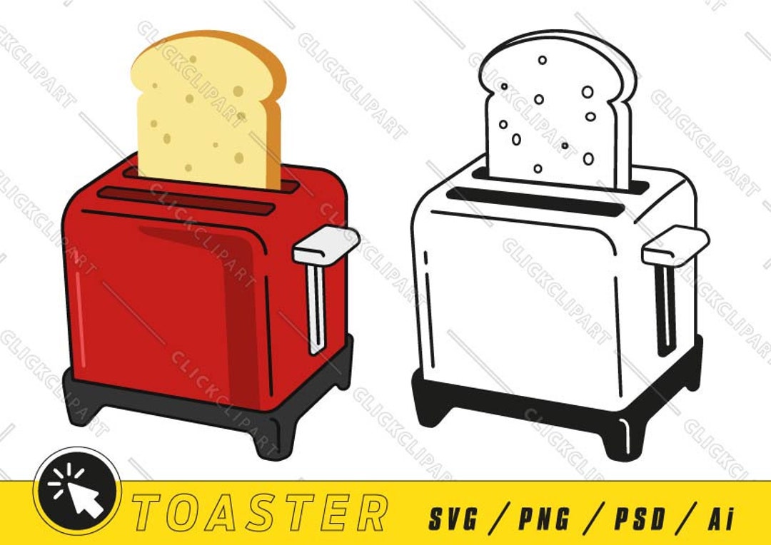 Toaster Vector | Slice Bread Cartoon SVG Cut Files | Food Silhouette ...