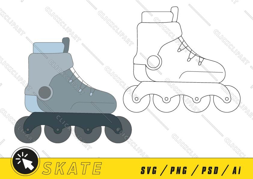 Skate SVG Vector Files Roller Skate Cut Files Street Sport SVG Files ...