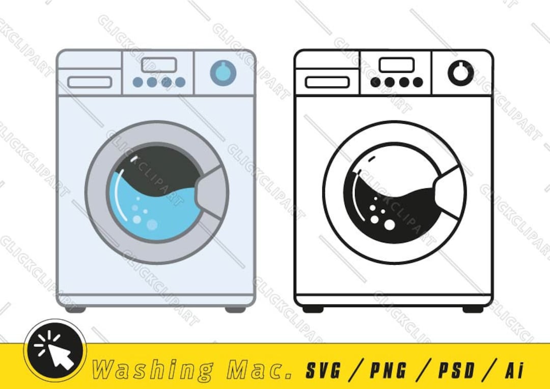Washing Machine SVG Vector | Laundry Cut Files | Housekeeping Cartoon ...