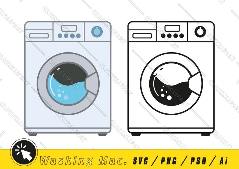 Washing Machine SVG Vector | Laundry Cut Files | Housekeeping Cartoon ...