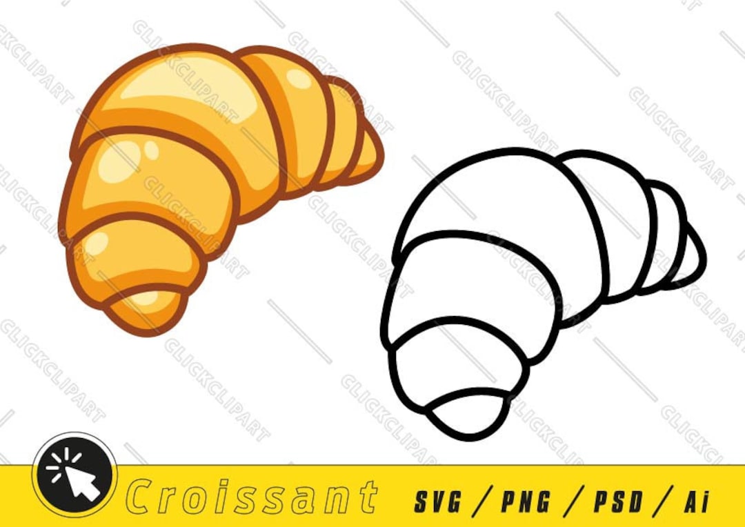 Croissant SVG | Croissant PNG | Bakery Clipart | Line Art | Food | SVG ...