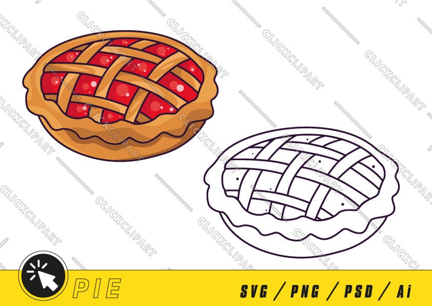 Pie SVG Pie PNG Pie Clipart Apple Pie Tart Line Art Food SVG Files Cut ...