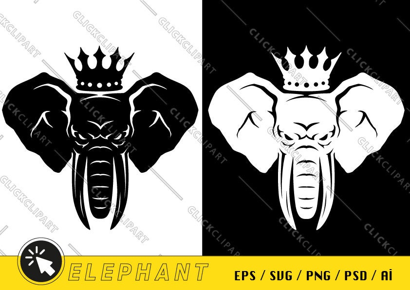 Elephant SVG Elephant PNG Animal Clipart King Elephant Safari Animals ...