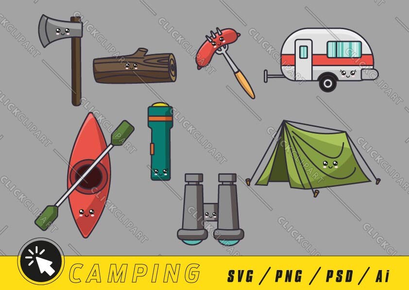 Kawaii Camp SVG Camping PNG Camping Clipart Camp Life - Etsy