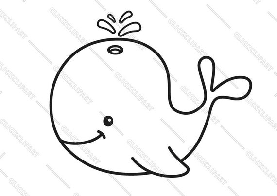Baby Walvis Silhouet Schattig Walvis SVG | Baby Walvis PNG | Walvis