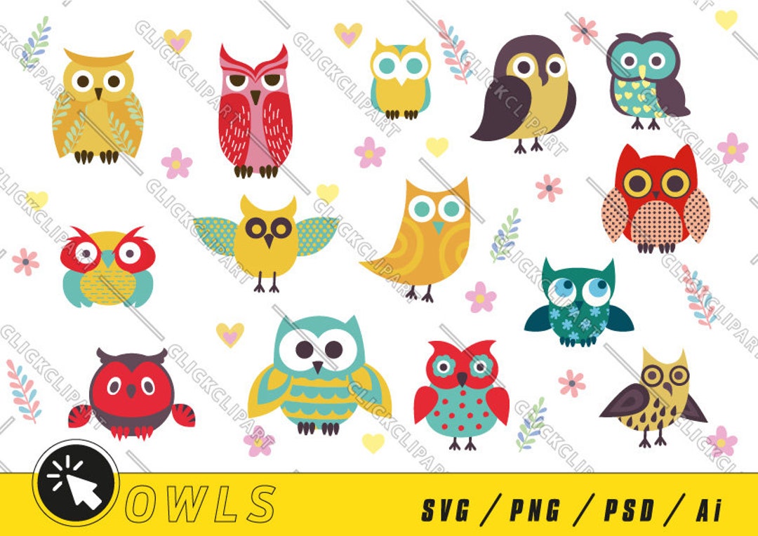 Gufo clipart | Gufo SVG | Gufo PNG | Sagoma di gufo | Uccello in ...