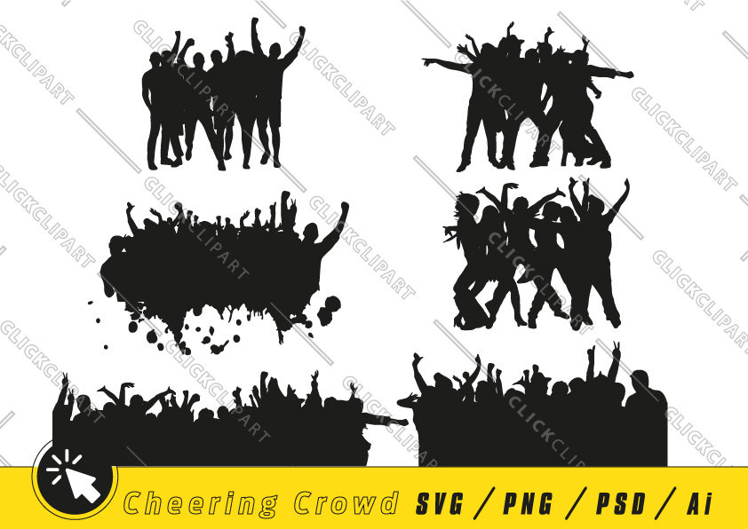 Cheering Crowd Silhouette Png