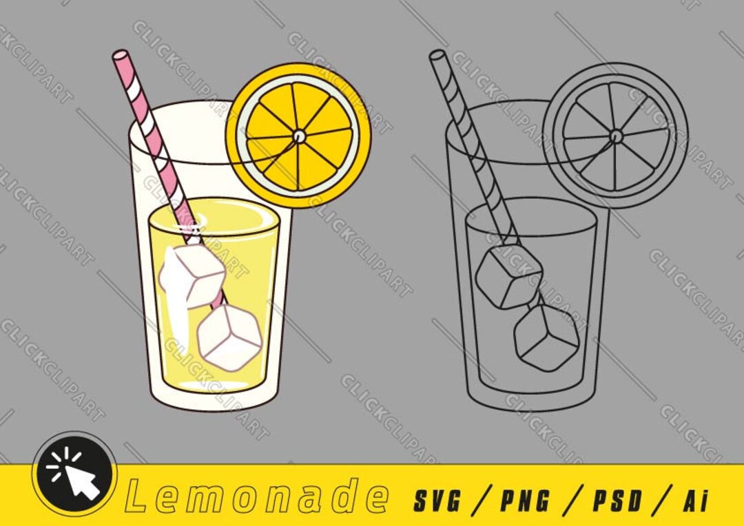 Lemonade Clipart | Summer Drink SVG PNG PSD Ai Files - Etsy