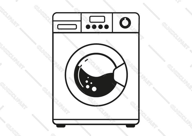 Washing Machine SVG Vector | Laundry Cut Files | Housekeeping Cartoon ...