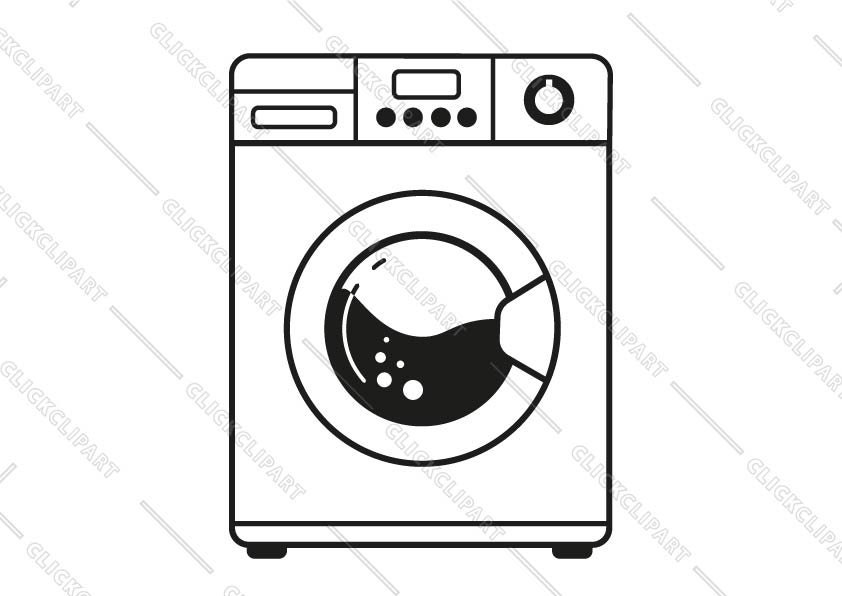 Washing Machine SVG Vector | Laundry Cut Files | Housekeeping Cartoon ...