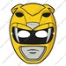 Power Ranger Yellow, Birthday Party, Digital Paper Face Mask, SVG ...
