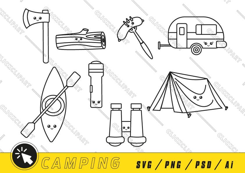 Kawaii Camp SVG Camping PNG Camping Clipart Camp Life - Etsy