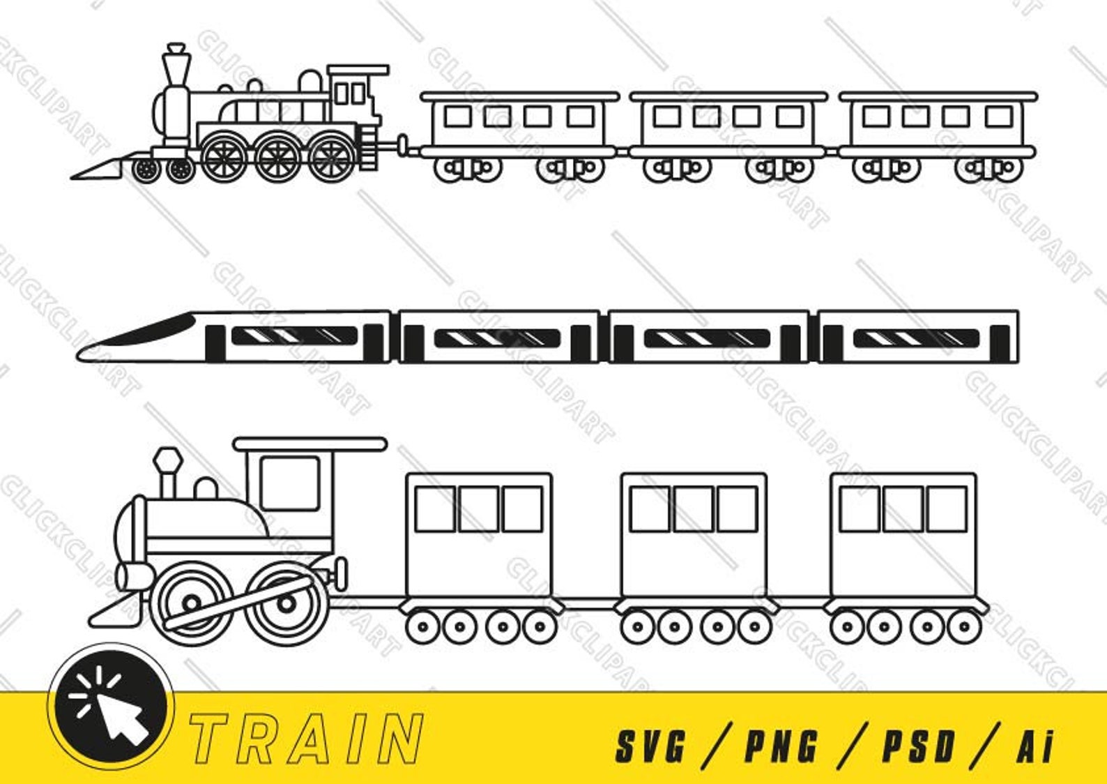 Train SVG Bundle Vector Trains Transportation Cut File Toy Train ...