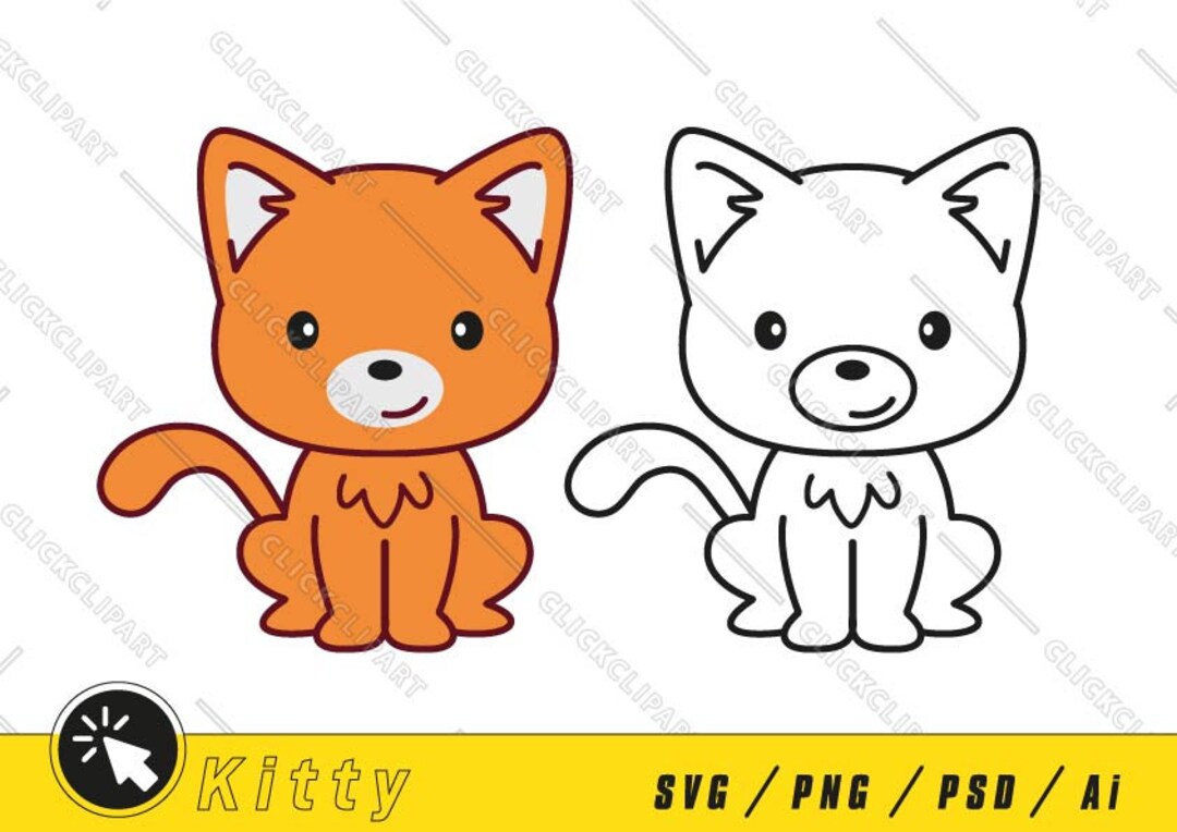 Lindo gatito SVG | Gato bebé SVG | Mascota de gatito SVG | imágenes ...