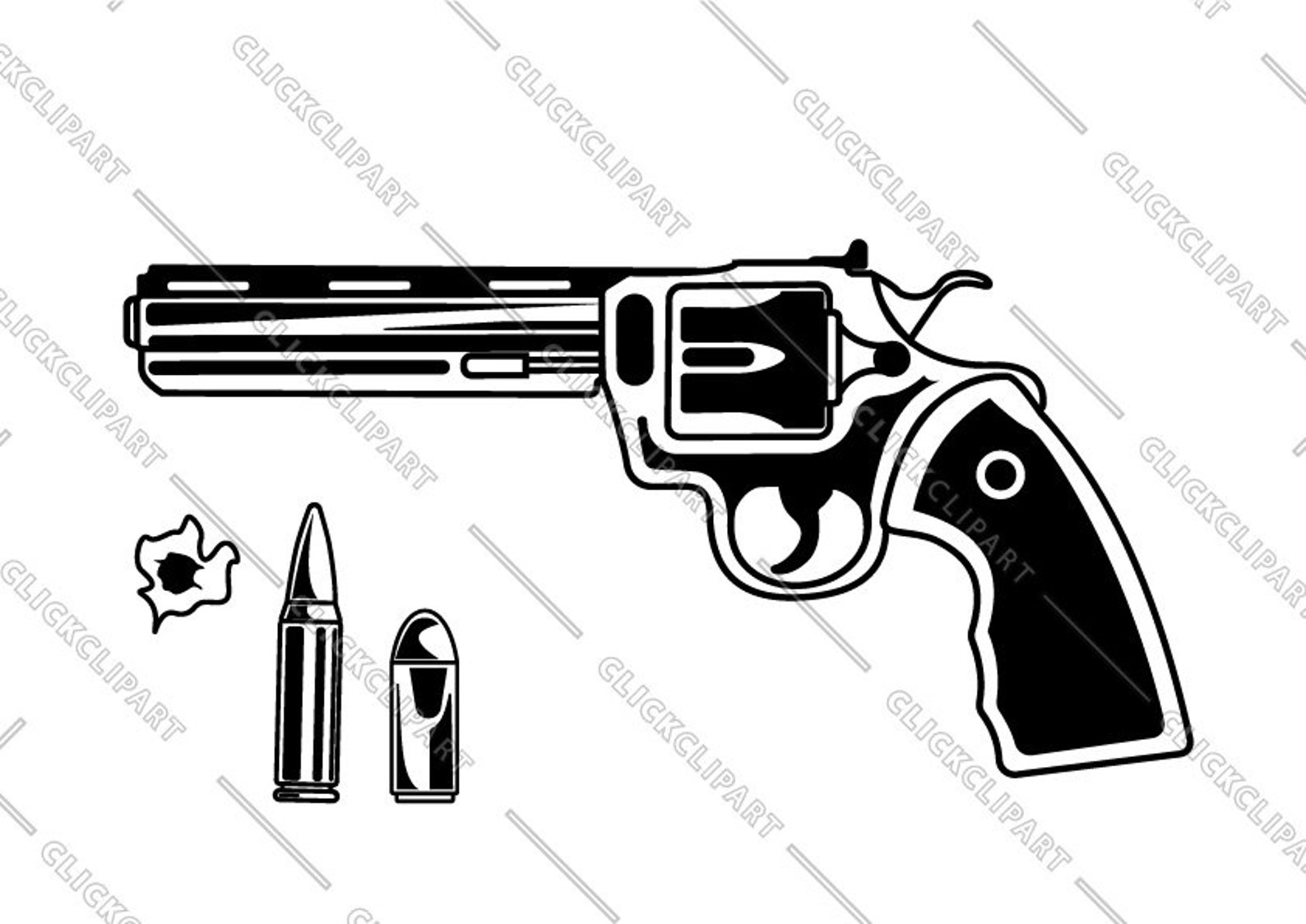 Pistols SVG Gun PNG Bullets Clipart Weapon SVG Ammo Vector Silhouette ...