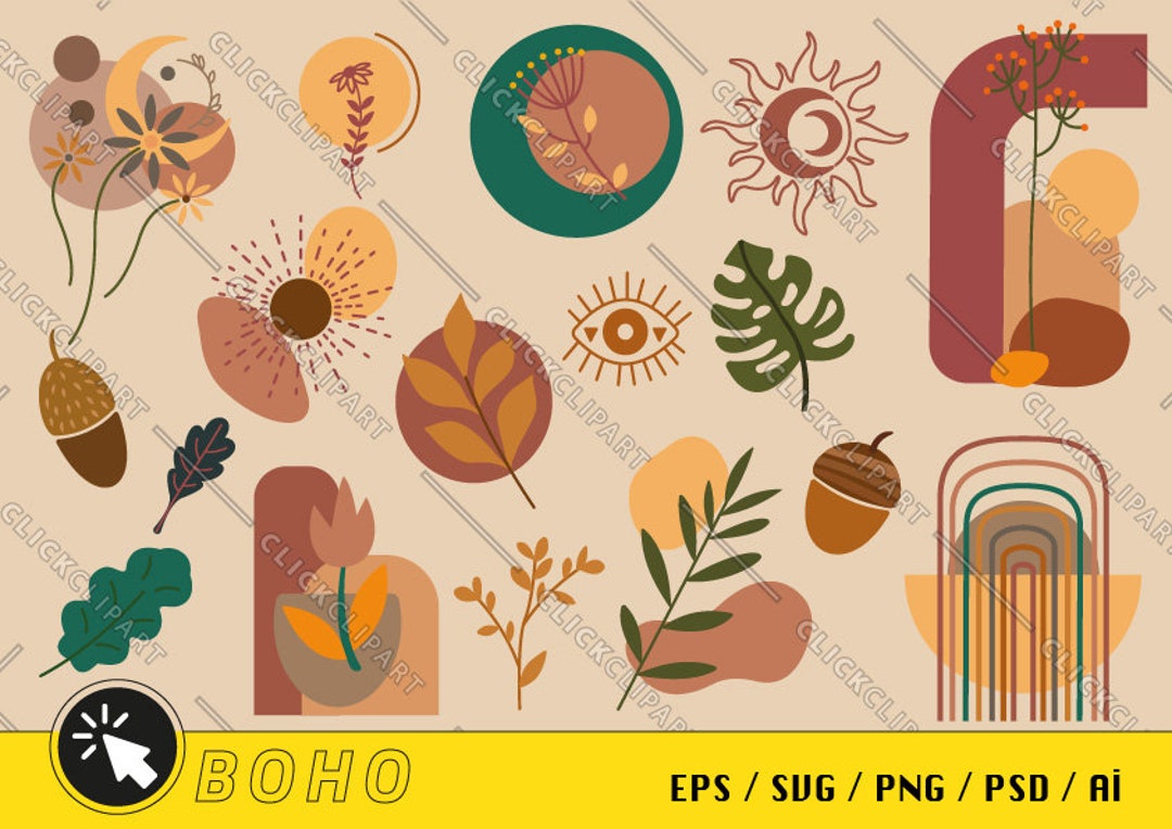 Boho Clipart Boho Elements Boho SVG Boho PNG Boho Shapes Boho Style Svg ...
