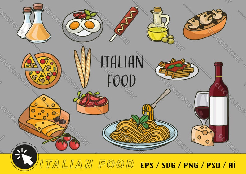 Italy SVG Food SVG Wine Glass Svg Pizza Slice Png Cut Files Clipart ...