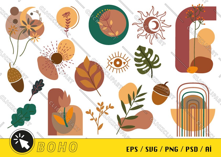 Boho Clipart Boho Elements Boho SVG Boho PNG Boho - Etsy