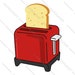 Toaster Vector | Slice Bread Cartoon SVG Cut Files | Food Silhouette ...