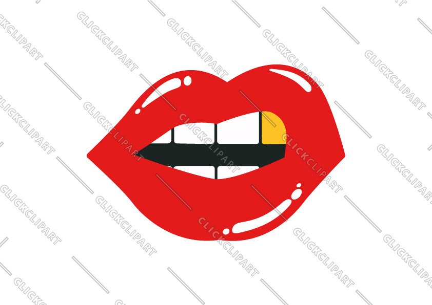 Lips Clipart Lips SVG Lips PNG Biting Lips Svg Mouth Svg Kiss Svg ...