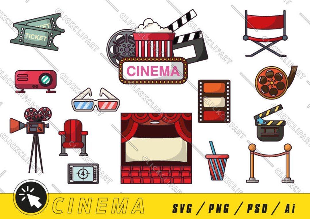 Cinema SVG | Cinema PNG | Cinema Clipart | Movie Svg | Popcorn Svg ...